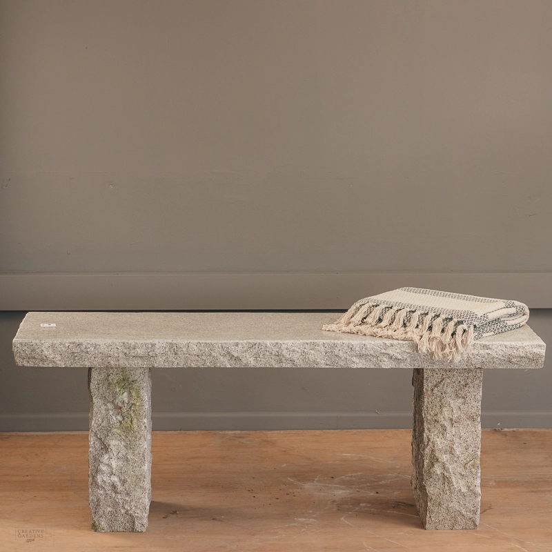 Grey Granite Rustic Polished Bench - Creative Gardens