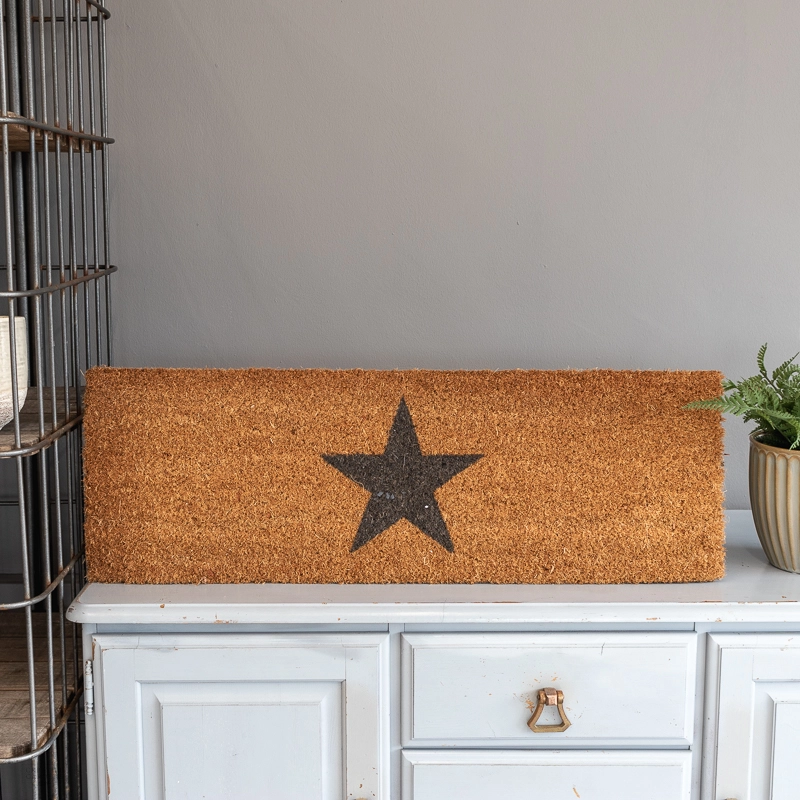 Top Step Star Doormat In Natural Coir - Creative Gardens