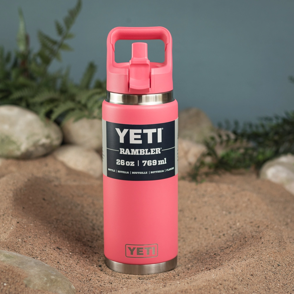 YETI Rambler 26 Oz Straw Bottle - Tropical Pink - Creative Gardens